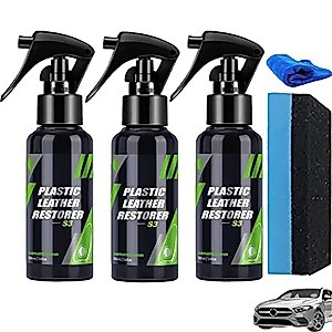 Shinex Leather & Plastic Restorer, Car Plastic Leather Restorer Liquid Spray Restore Refurbishment Coating Agent (100ml, 3pcs)