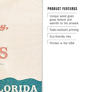 Lantern Press 6x9 Inch Wood Sign, Ready to Hang Wall Decor, Madeira Beach, Florida, Beach Memories Last Forever