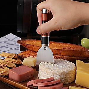 yq 3 Pieces Cheese Knives Set for Charcuterie Boards,Colorful Wooden Handle Cheese Knife Set for Soft Hard Cheeses,Parmesan Knife Cheese Cutter Serving Fork,Gift Box