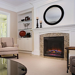 Napoleon Element 42 Self-Trimming Electric Fireplace - Built-in Design - Multi-Color Night Light Accent and Glowing Log Set with Ember Bed - High-Intensity LED Lights- NEFB42H-BS