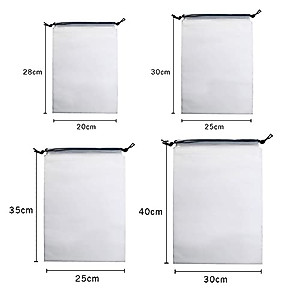 20 Pieces Matte Translucent Travel Portable Shoes Storage Bags Organizer with Drawstring Travel Storage Bag (4 Different Sizes)