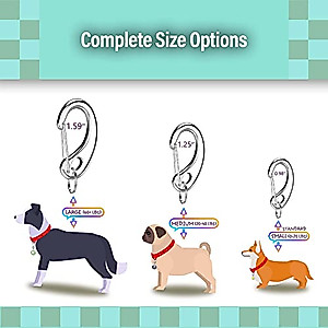 Leash King Dog Tag/Pet Tag w/Pet Tag Quick Clip Combos- 2 Pairs (4 pcs) of Standard Quick Clips - Entirely sugrical Stainless Steel