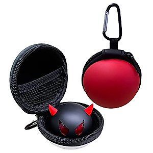 Instiwitt Controller Portable Cover Kids Wireless Earbud Case Portable Protection EVA Travel Carrying Case Travel Storage Bag with Keychain Belt Clip, red black, M