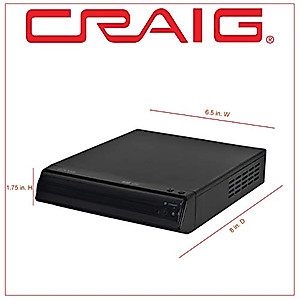 Craig CVD512a Compact DVD Player with Remote in Black | Compatible with DVD/DVD-R/DVD-RW/JPEG/CD-R/CD-RW/CD | Progressive Scan | Multilingual Supported |