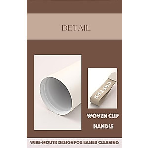 Stay Cool and Stylish with our Stainless Steel Iced Coffee Cup - 17.9oz, White -Ceramic Inner Lining Includes Lid and Straw!