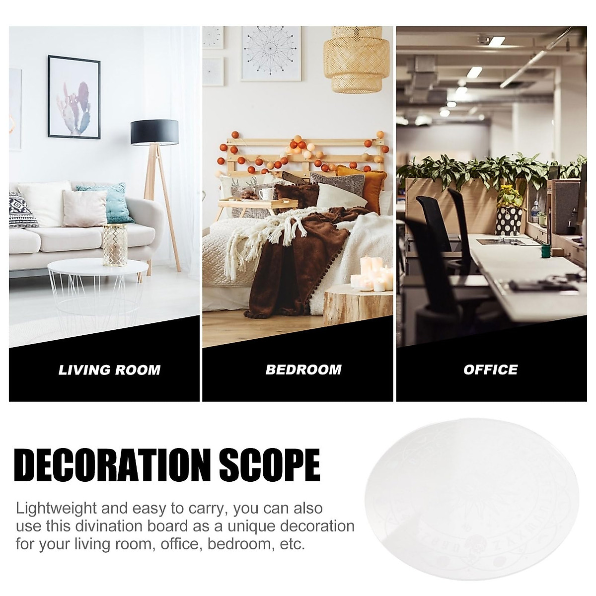 OSALADI 2pcs Pendulum Dashboard Metaphysical Message Board Dowsing Divination Board Portable Divination Board Divination Accessory Crystals for Crafts Pendulum Board Acrylic Skeleton Tool