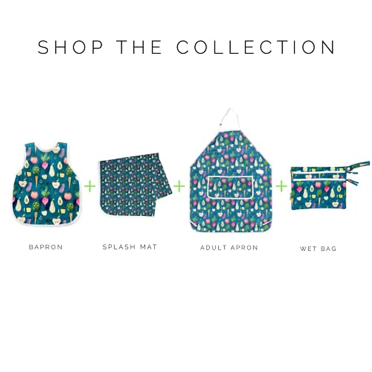 BapronBaby Organic Produce Bapron - Soft Waterproof Stain Resistant Bib - Machine Washable - 6m - 5yr - (Sz Baby/Toddler 6m-3T)