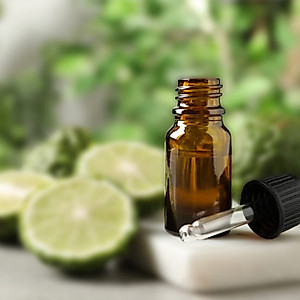 MRXBN 1/2 Oz Glass Dropper Bottle, 15mL Tincture Bottles with Dropper, Labels- Leak Proof Travel Eye Dropper Bottle Amber for Extracts & Essential Oil, Liquids, Perfume(8 pieces)