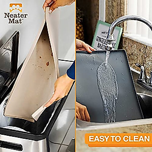 Neater Pet Brands Neater Mat - Waterproof Silicone Pet Bowls Mat - Protect Floors from Food & Water (19" x 12", Cappuccino)