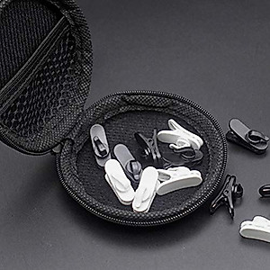 MILISTEN 100pcs Earphone Wire Clip 360 Degree Rotate Earphone Cable Clothing Clip Plastic Earbud Clip for Fixing Round Wire Earphone Headphone Microphone Black