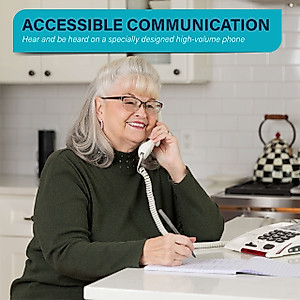 Amplified Big Button Landline Phone for Seniors – 26dB Home Phone with Photo Buttons – Telephones for Hearing Impaired & Simple Big Button Telephone Number for Seniors by Serene Innovations.