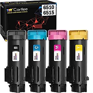 Cartlee Set of 4 Compatible High Yield Laser Toner Cartridges for Xerox Phaser 6510 6510/dni 6510/dn 6510/n Workcentre 6515 6515/dni 6515/dn 6515/n Printer (1 Black, 1 Cyan, 1 Magenta, 1 Yellow)