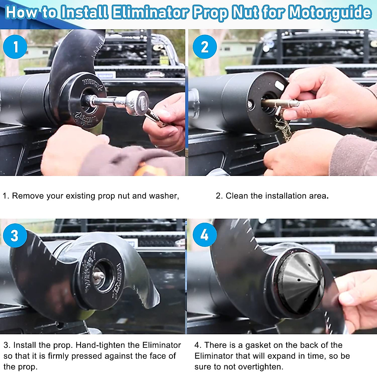 Eliminator Trolling Motor Prop Nut Custom Fit for MotorGuide X3 X5 XI3 XI5