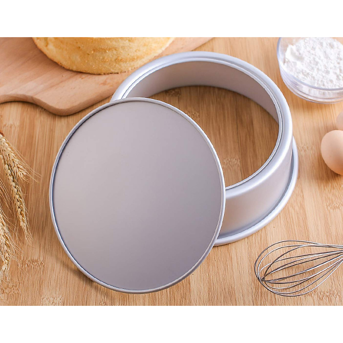 Tosnail 2 Pack 8-Inch Aluminum Round Cake Pan with Removable Bottom