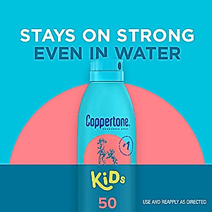 Coppertone Kids Sunscreen Spray SPF 50, Water Resistant Spray Sunscreen for Kids, #1 Pediatrician Recommended Sunscreen Brand, Broad Spectrum SPF 50 Sunscreen Pack, 5.5 Ounce (Pack of 2)