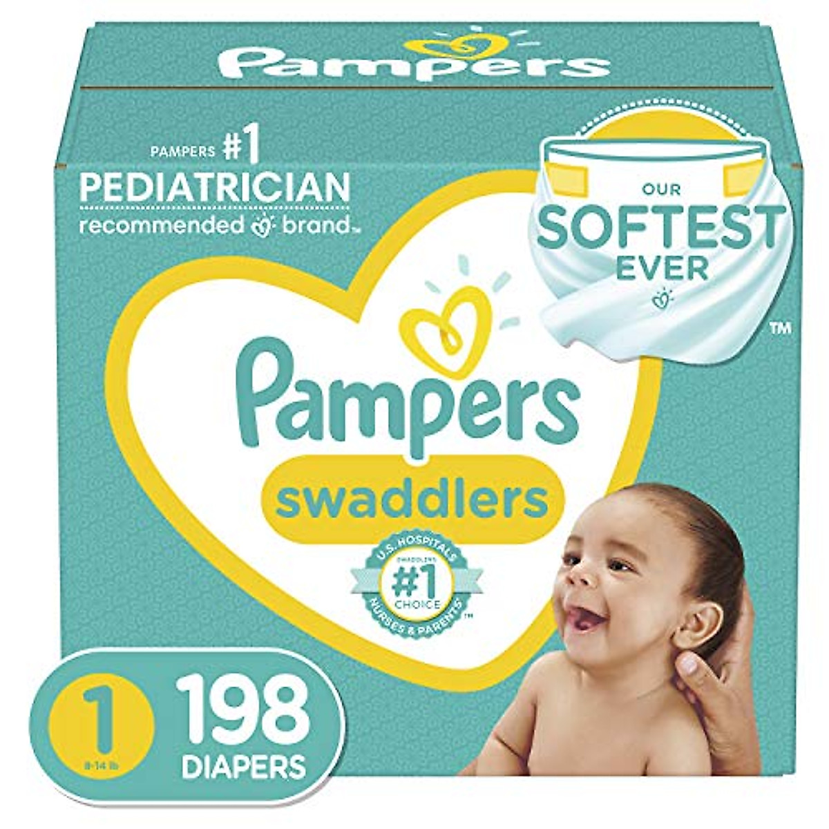 Pampers Baby Diapers and Wipes Starter Kit, Swaddlers Disposable Baby Diapers Sizes 1 (198 Count) & (186 Count) with Sensitive Water-Based Baby Wipes, 12 Pop-Top and Refill Combo Packs, 864 Count