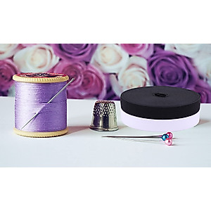 XKDOUS Elastic Band for Sewing, 1 Inch 14 Yards Elastic Bands for Sewing Waistband and Pants Waist, Black Knit Elastic Band for wig, High Elasticity