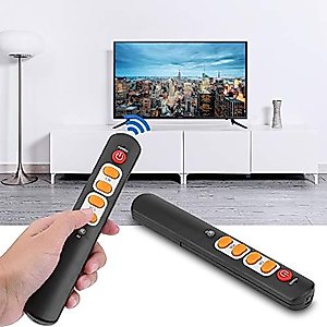 Learning Remote Control with Big Buttons, 6 Keys Universal Remote Control Smart Controller for TV STB DVD DVB HiFi VCR(Orange)
