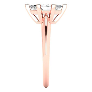 1 Ct Brilliant Marquise Cut Clear Simulated Diamond 14K Rose Gold Solitaire Engagement Promise Bridal Ring Size 11