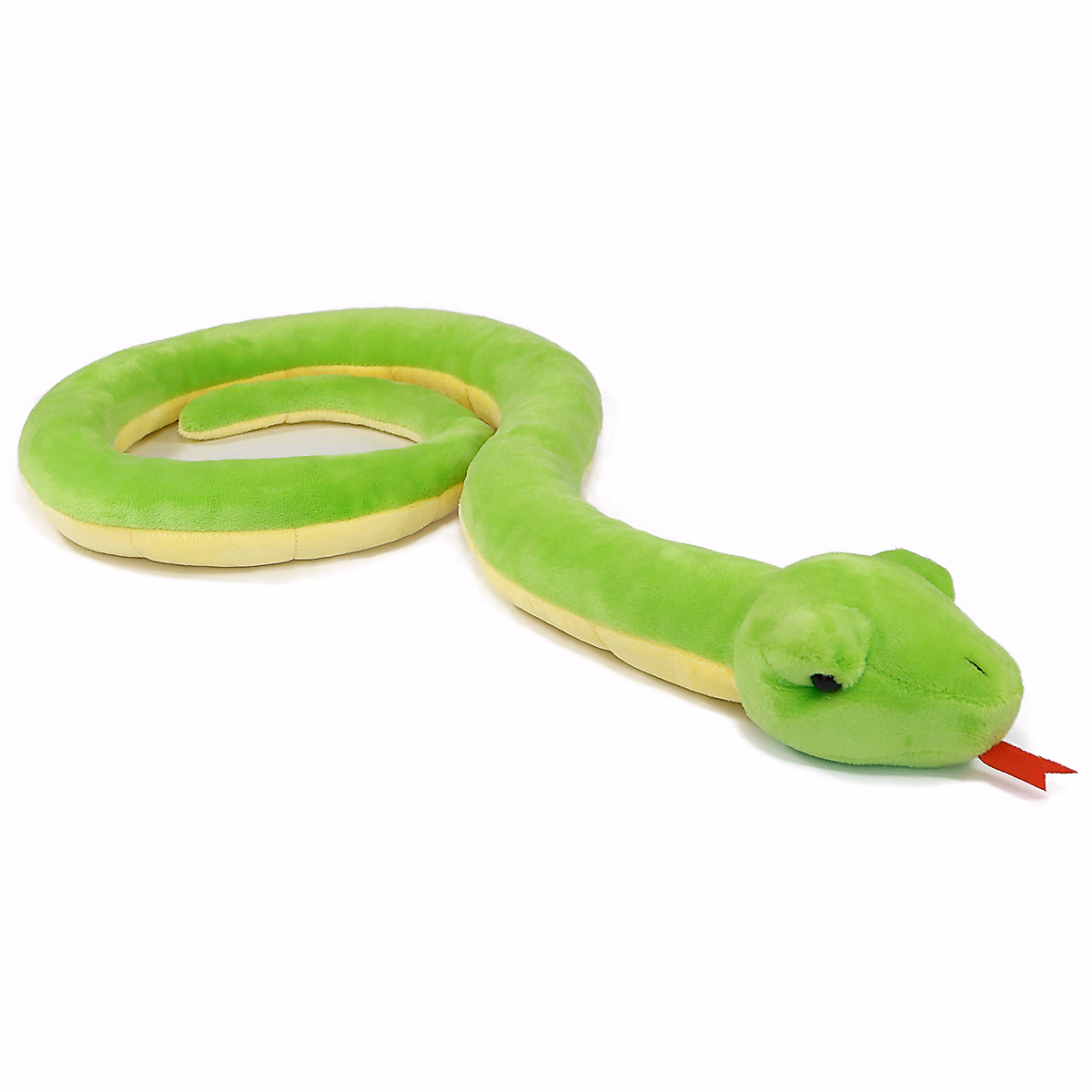 Ice King Bear Lifelike Green Snake Stuffed Animal - Plush Toy (Coiling)