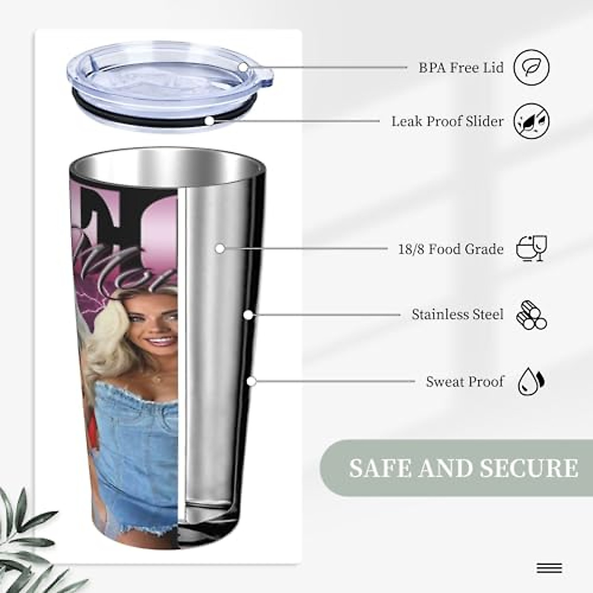 LAZHANG Megan Music Moroney Stainless Steel Insulated Car Sippy Cup With Lid Travel Mug for Cold Hot 20 oz