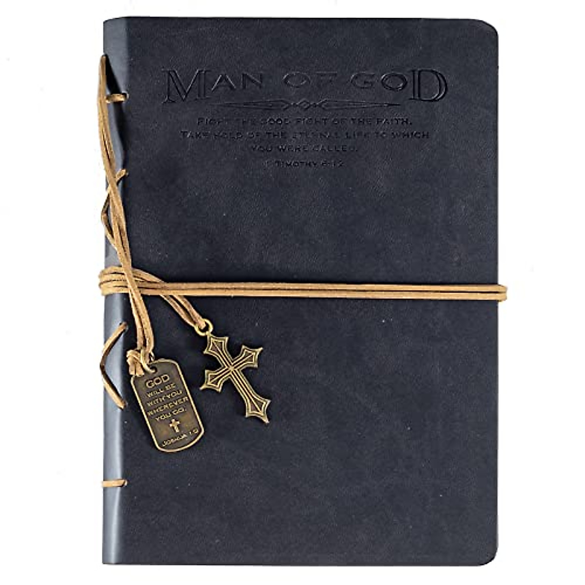 Divinity Boutique Journal, Man of God with Black Cross Charm (22880), Cross Black