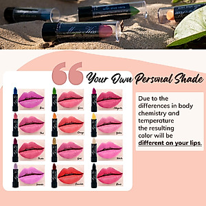 Magic Kiss Pack of 12 Color Changing Aloe Vera Lipstick Set Made in USA (Colors of Aloha 03)