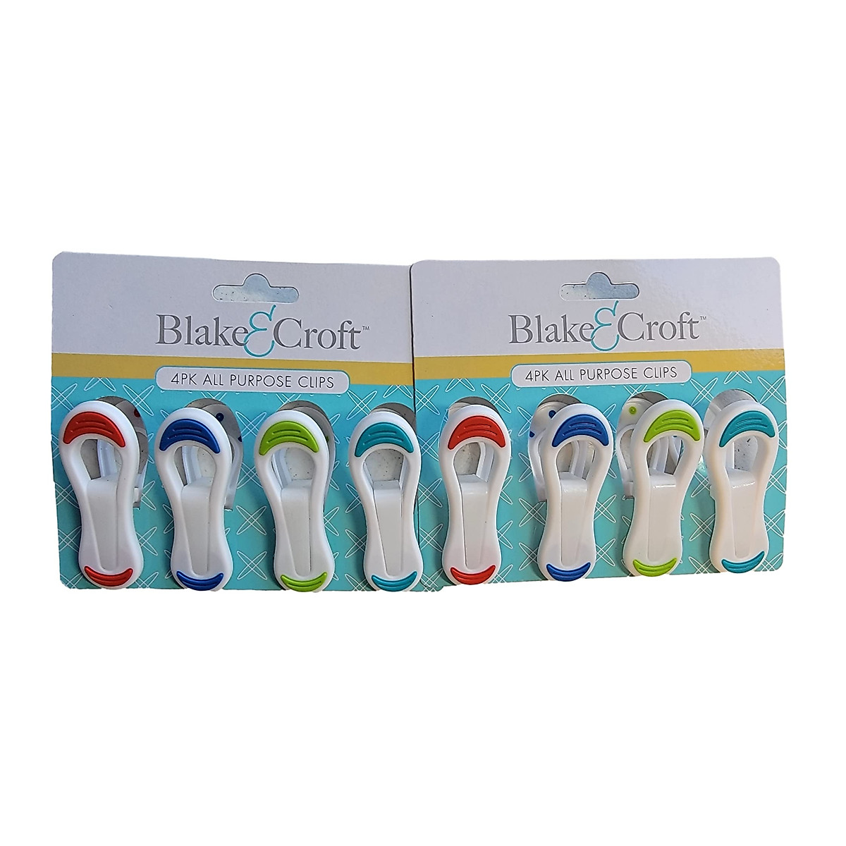 Blake & Croft 8 Pc Colorful Bag Clips, Food Clips, Chip Clips for Food Storage with Seal Grip for Snack Bags and Food Bags