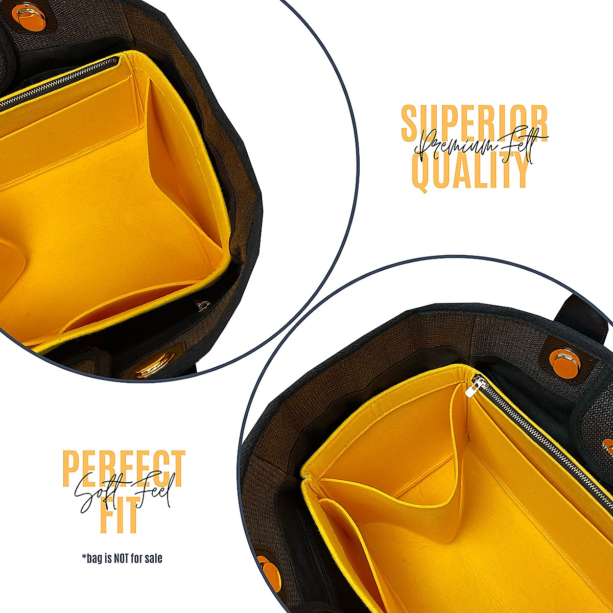 Deauville Tote Bag Organizer Large, Deauville Tote Bag Insert New Small, Customizable Premium Felt Handmade, Bag Organizer for Deauville Tote Medium (For Small Deauville, Bubblegum)