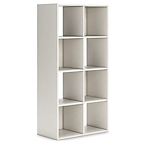 Signature Design by Ashley Aprilyn Farmhouse 8 Cube Storage Organizer or Bookcase, Whitewash