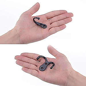 Bligo 16 Pack Black Coat Hooks - 8 Double Hooks and 8 Single Hooks for Hanging Towel Hat Bag, Heavy Duty Wall Mounted Coat Hanger with Screws for Bathroom Kitchen