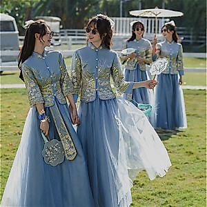 Snadulor 1 Pcs Wrist Flower,Wedding Bridesmaid Bride Wrist Corsage Decoration Hand Flower,Royal Blue