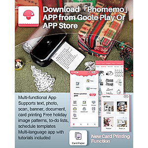 Memoqueen M03 pocket printer - Mini Thermal Printer Bluetooth Mobile Portable Printer Sticky Note Printer Photo Printer, Compatible With 53mm(2inch)/80mm(3inch) Paper, Best for notes, photo&list,white