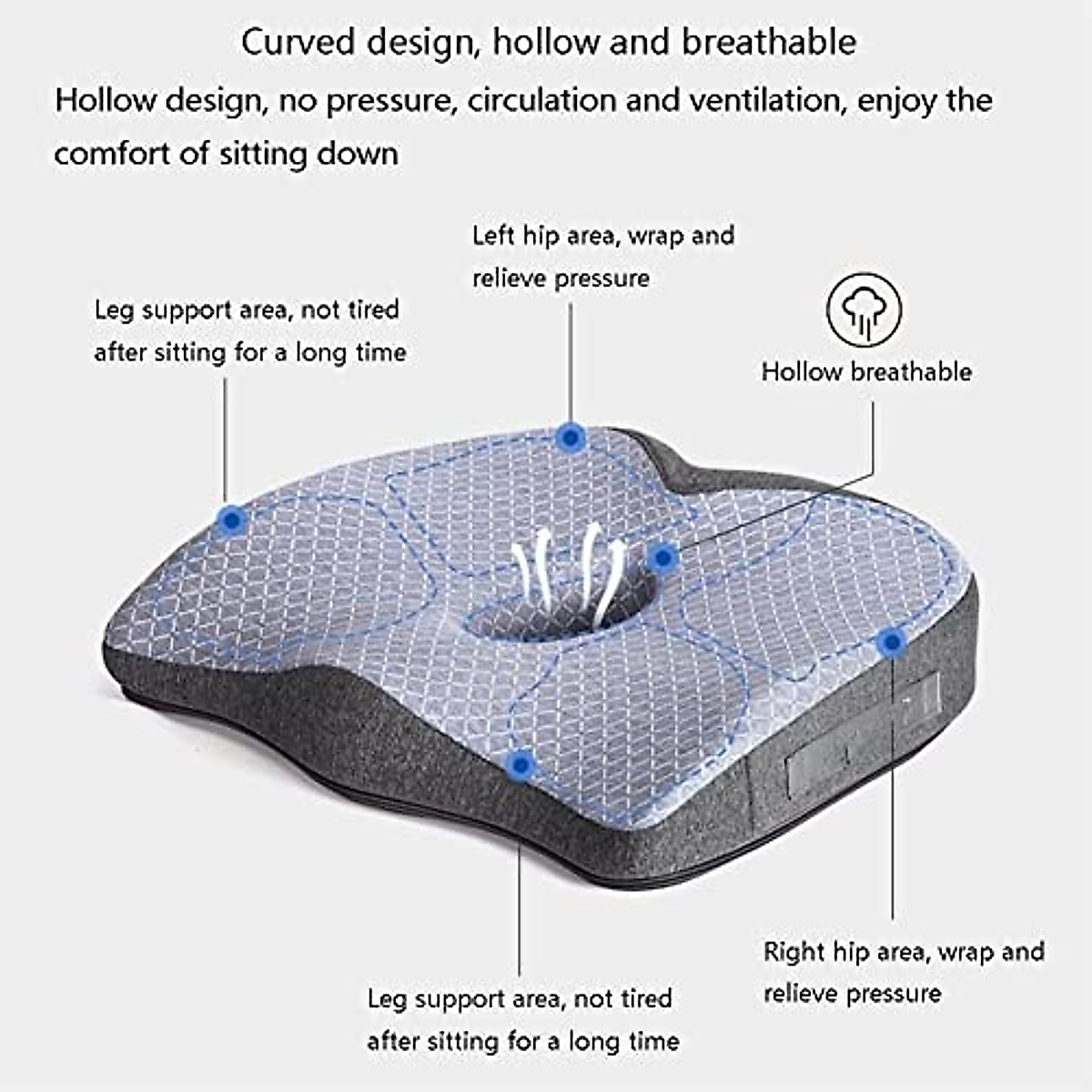 BUZZNN Memory Foam Seat Cushion for Office Chair - Office Chair Cushion, Car Seat Cushion, Ergonomic Design, Coccyx Cushion Pads for Tailbone Pain, Sciatica Relief Pillow (Color : Green)