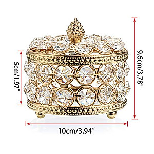 Hipiwe Crystal Mirrored Jewelry Box Jewelry Trinket Organizer Box Home Decor Ring Earrings Necklace Storage Holder Keepsake Box