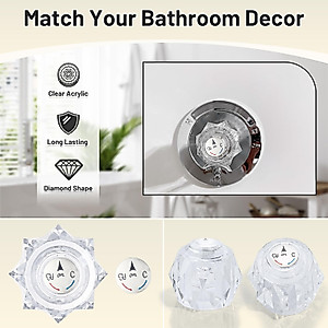 Shower Handle Replacement Assembly for RP41661,Shower Knob Replacement Compatible with Delta and Peerless Single Handle Tub Faucets,Universal Shower Handle Replacement,Clear Acrylic