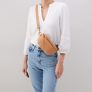 HOBO Fern Belt Bag for Women, Convertible Crossbody and Shoulder Bag, Sandstorm Beige