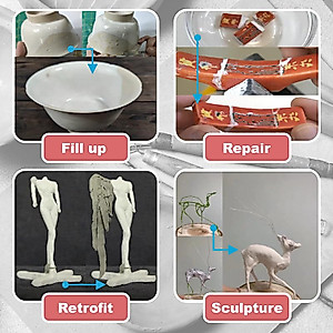 White Epoxy Sculpt Clay, 1 Pound Self-Hardening AB Epoxy Sculpt Clay for Sculpting, 2 Part Modeling Compound (A & B), Epoxy Clay Magic Sculpt for Sculpting, Modeling, Filling, Repairing