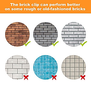 AIEVE Brick Wall Clips, 10 Pack Brick Hooks Brick Hangers for Hanging Outdoors No Drill, Fit 2-1/4 to 2-2/5inch Wall