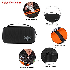 Elonbo Carrying Case for CASIO FX-9750GIII / PRIZM FX-CG50 Color Graphing Calculator, Extra Zipped Pocket Fits Charging Cable, Charger, Manual, Black