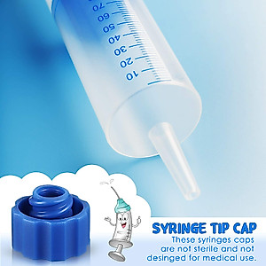 Syringe Tip Caps No Needle Lock Cap for Feeding Tubes Lab Supplies, Blue (300 Pieces)