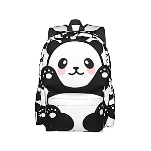 Cute Panda Backpack Large Laptop Backpack Lightweight Backpack Casual Daypack for Boys Girls