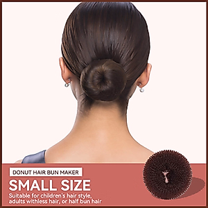 YaFex Hair Bun Maker Kit, 4 Pieces (1 Large, 2 Medium and 1 Small), A-Brown, 30 Pieces Accessories Including Hair Nets, Elastic Hair Ties, Hair Bobby Pins