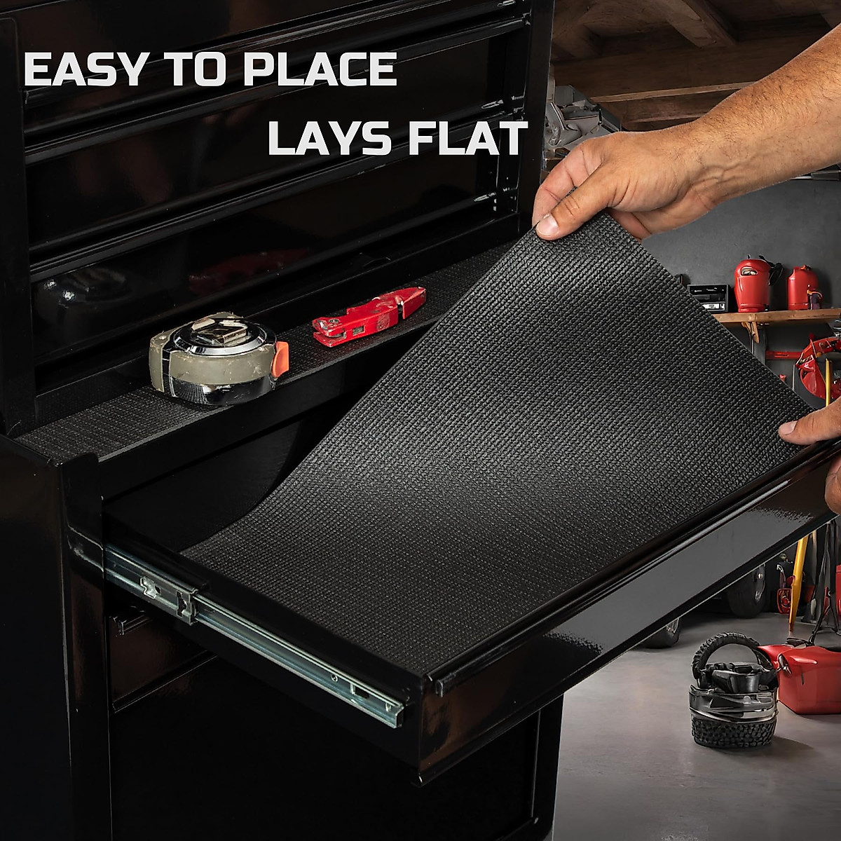 Tool Box Liner 24 inch Wide x 24 ft Large, Thick Heavy Duty Toolbox Drawer Liners, Rolling Tool Chest Liner Foam, Shelf Rubber Mat, Non-Slip Organizer Liner for Cabinet, Workbench