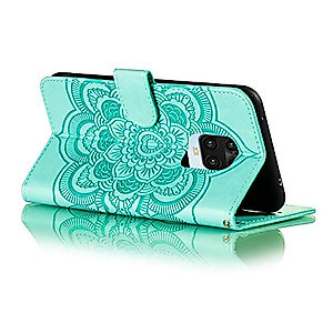 Asdsinfor Compatible with Redmi Note 9 Pro Case Wallet Case Credit Cards Slot with Stand for PU Leather Shockproof Flip Compatible with Xiaomi Redmi Note 9 Pro/Note 9 Pro Max Sunflower Green LD