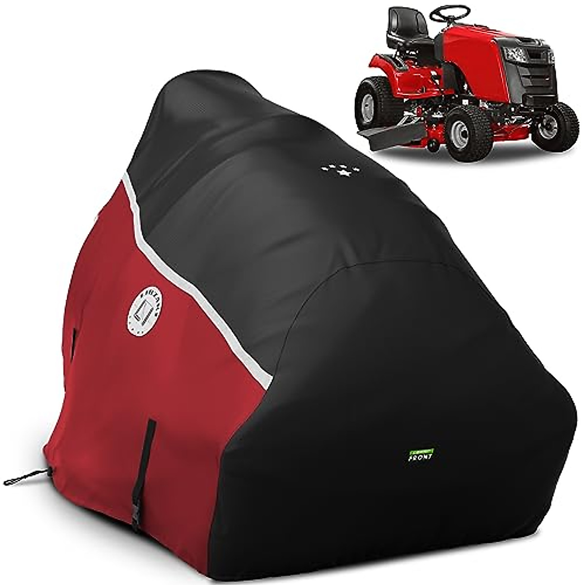 LI LIBZAKI 420D Riding Lawn Mower Cover, Waterproof Tractor Cover Heavy Duty Fits Decks up to 54",Universal fit for John Deere, EGO, Toro, Craftsman, Husqvarna and More -72"L x 54"W x 46"H-Red