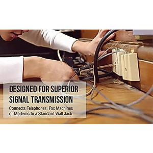 iMBAPrice 50 Feet Long Telephone Extension Cord Phone Cable Line Wire - White