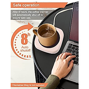 Otspove Coffee Mug Warmer - Mug Warmer for Desk with 2 Temperature Settings, Electric Coffee Cup Warmer, Auto Shut Off Coffee Warmer Pink