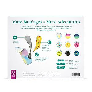 Welly Bandage Refill Ready Pack | Adhesive Flexible Fabric Bandages | Bulk Assorted Shapes and Patterns for Minor Cuts, Scrapes, and Wounds - 200 Count