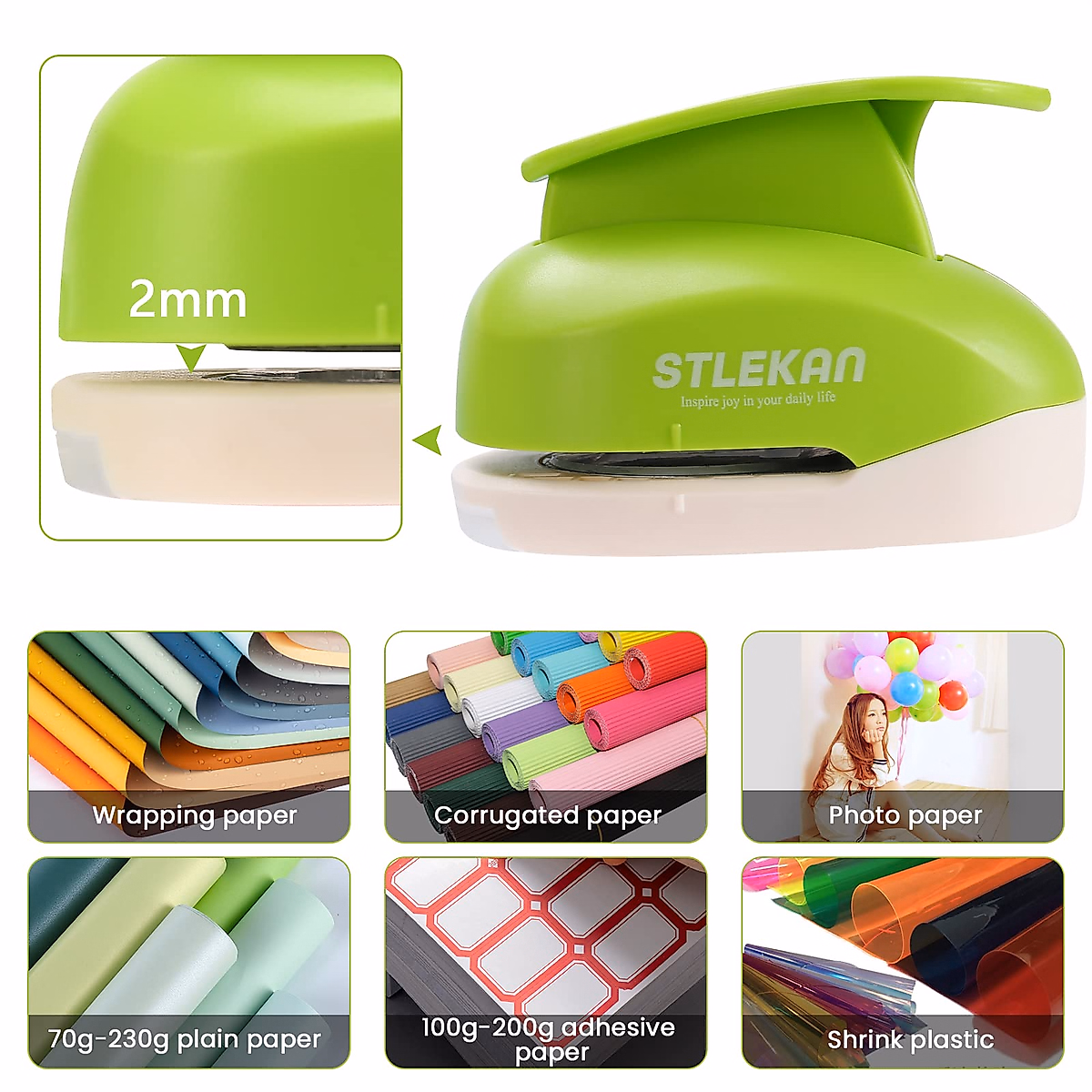 HAUSTGO File Tab Punch, File Tab Puncher for Paper Crafts, File Tab Craft Punch for Scrapbooking, Bullet Journals, Bible Tabs, Making Cards, Planners, Billing Hanging Files